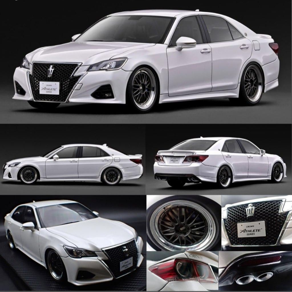 ( Pre-Order) Ignition Model Toyota Crown Athlete S (GRS214) Pearl White ...