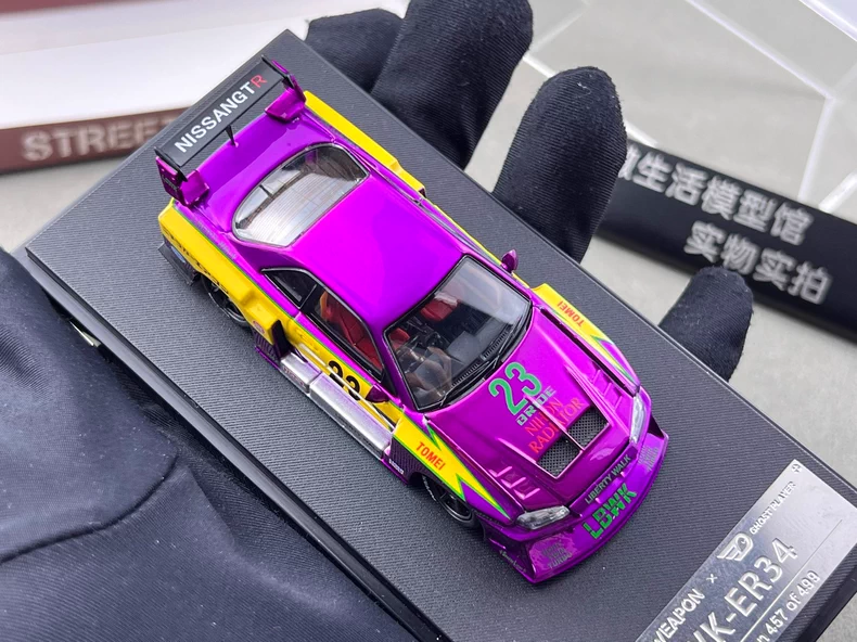 Street Weapon 1:64 Nissan Skyline R34 ER34 Super Silhouette Metallic ...